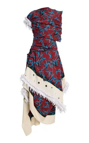 Proenza Schouler Bodine Asymmetrical Midi Dress - Multi
