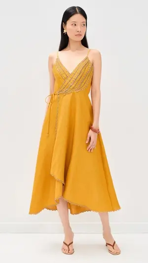 Farm Rio Bananas Maxi Wrap Dress