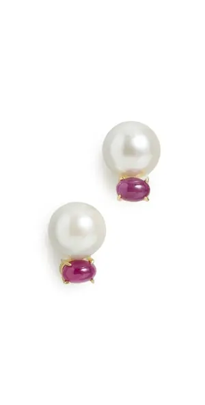 Shashi Nava Stud Earrings - Pearl