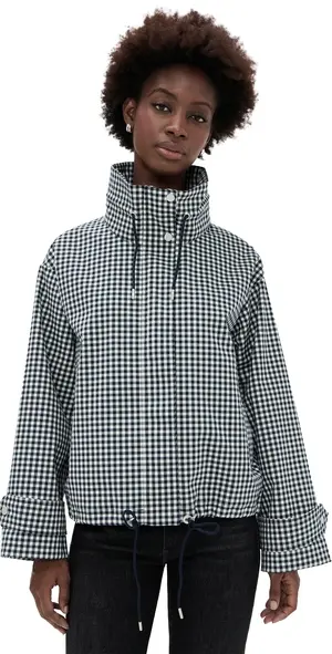 Barbour Bronwyn Check Showerproof Jacket - Navy Gingham