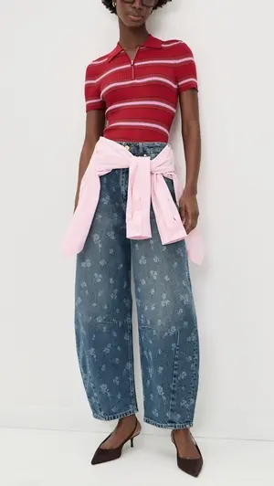 Essentiel Antwerp Floral Barrel Leg Jeans
