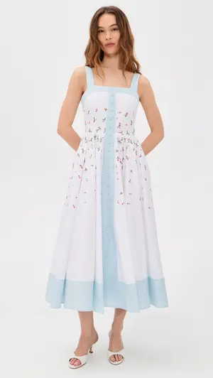 Fanm Mon Rosita Dress With Floral Embroidery