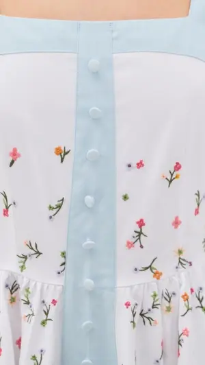 Fanm Mon Rosita Dress With Floral Embroidery