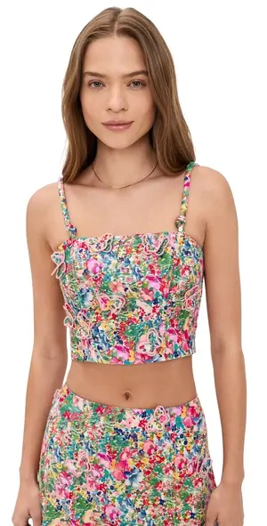 Farm Rio Peasant Floral Butterfly Top - Peasant Floral Off-white