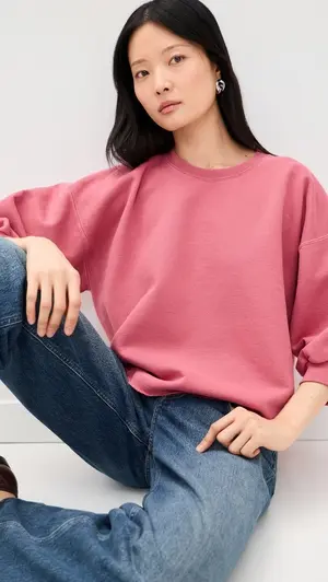 Rachel Comey Fleece Backed Pullover Sweatshirt - Rosebud