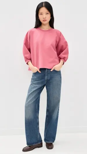 Rachel Comey Fleece Backed Pullover Sweatshirt - Rosebud