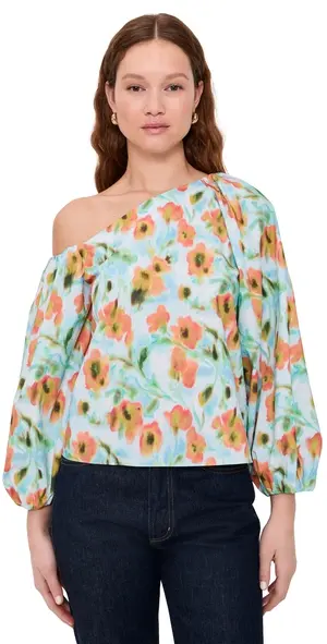 Tanya Taylor Tabitha Top - Powder Blue Multi