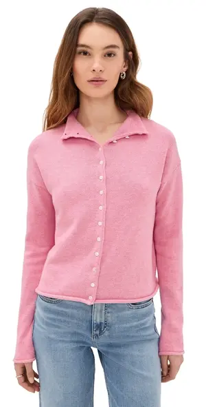ALEX MILL Taylor Cardigan - Pink Lady