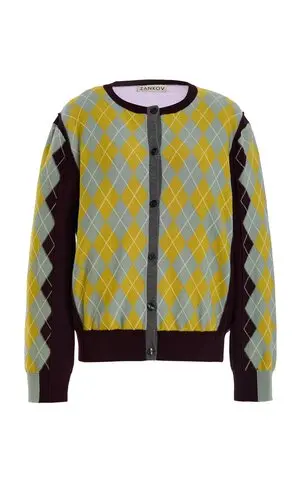 ZANKOV William Merino Wool Argyle Cardigan - Multi