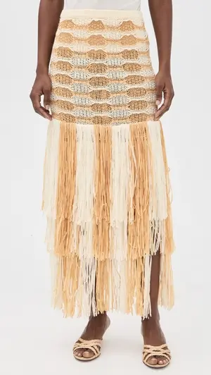 Ulla Johnson Giulietta Fringe Knit Skirt