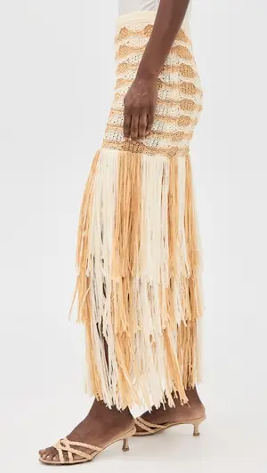 Ulla Johnson Giulietta Fringe Knit Skirt