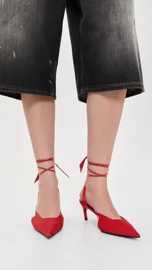 Attico Diane 55mm Slingback Heels - Red