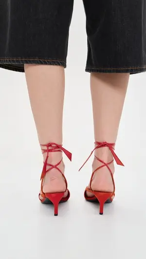 Attico Diane 55mm Slingback Heels - Red