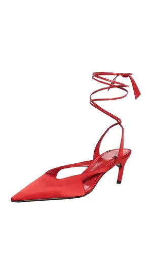 Attico Diane 55mm Slingback Heels - Red