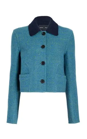 Proenza Schouler Gaelle Cropped Wool-Blend Jacket Green