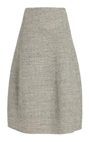 Proenza Schouler Gaelle Seamed Wool-blend Midi Skirt - Tan