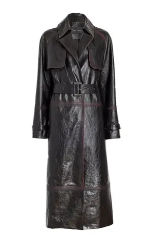 Proenza Schouler Kasia Leather Trench Coat - Black