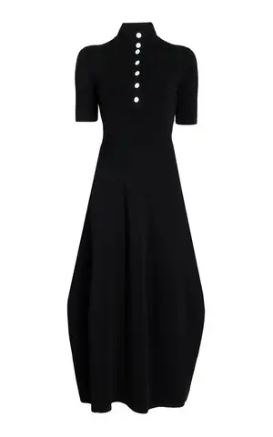 Proenza Schouler Mathilde Button-top Midi Dress - Black