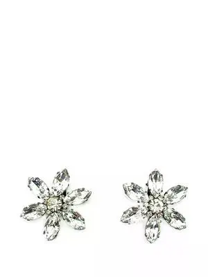 JENNIFER GIBSON JEWELLERY Crystal Flower Earrings - Silver