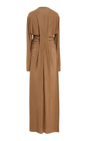 ASHLYN Devon Draped Gown - Tan