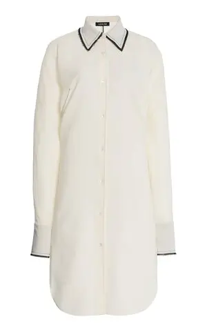 ASHLYN Bray Wool-blend Shirt Dress - Off-white