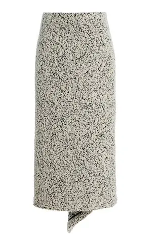 ASHLYN Shida Wool-blend Midi Skirt - White