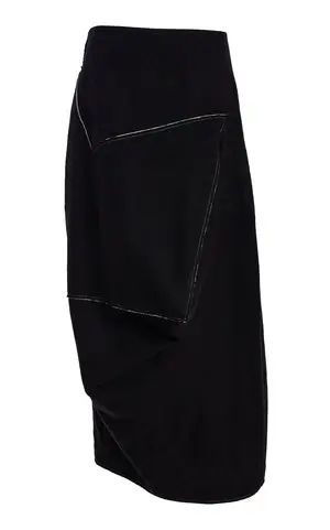 ASHLYN Luan Virgin Wool Maxi Skirt - Black