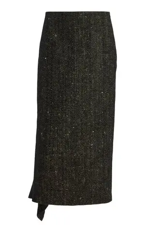ASHLYN Shida Silk-angora Midi Skirt - Multi