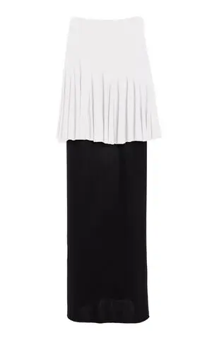ASHLYN Layered Midi Skirt - Black