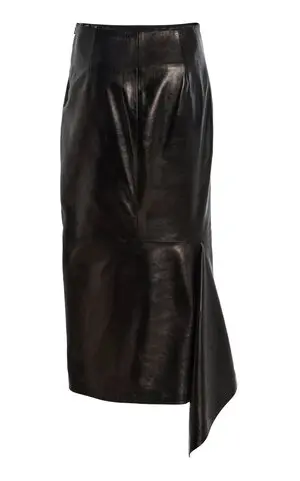 ASHLYN Shida Lambskin Midi Skirt