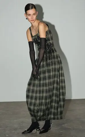 CHORUS Lucien Plaid Maxi Dress