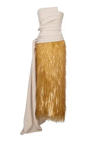 CHORUS Embellished Wrapped Midi Dress