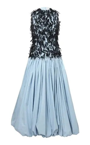 CHORUS Nadia Cotton Maxi Dress With Feather Embellishment