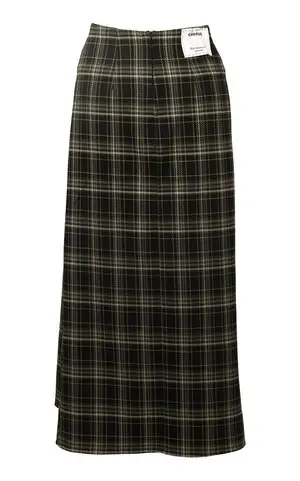 CHORUS Leandra Plaid Midi Skirt