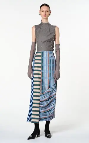 CHORUS Miranda Patchwork Midi Skirt