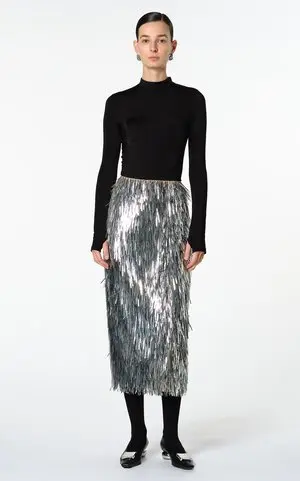 CHORUS Chiara Silk Midi Skirt