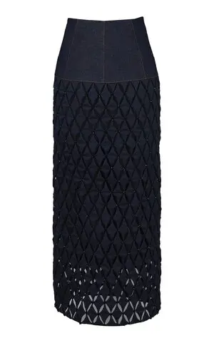CHORUS Mika Cutout Midi Skirt - Navy