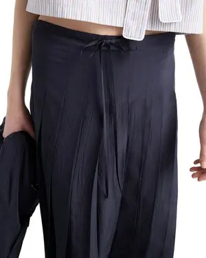 Prada Pleated Silk Midi-skirt