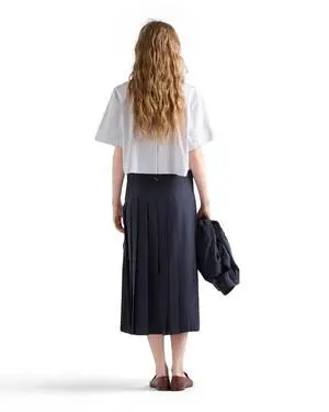 Prada Pleated Silk Midi-skirt