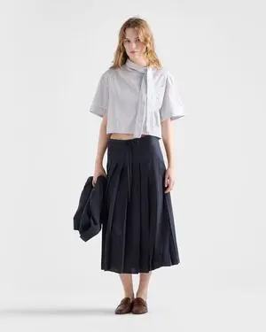 Prada Pleated Silk Midi-skirt