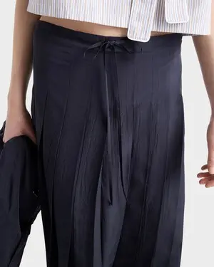 Prada Pleated Silk Midi-skirt