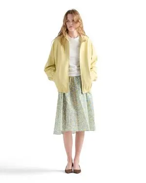 Prada Floral Print Re-nylon Skirt - Yellow