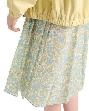 Prada Floral Print Re-nylon Skirt - Yellow