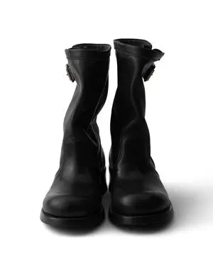 Prada Leather Mid-calf Boots - Black