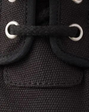 Prada Canvas Lace-up Ankle Boots