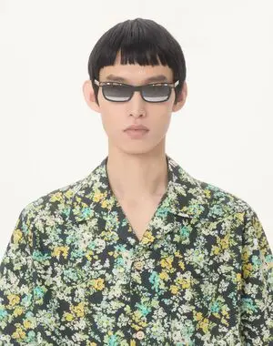 Valentino Garavani Cotton Poplin Bowling Shirt With Papier Floral Print - Black/multicolour