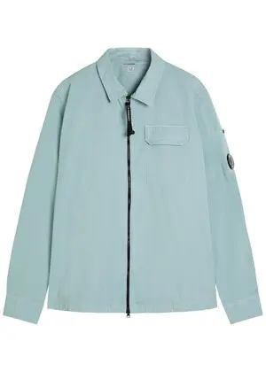 C.P. COMPANY Logo Cotton Overshirt - Silver