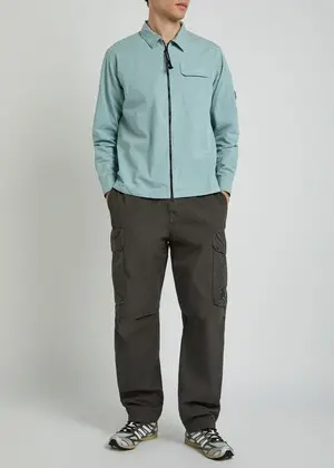 C.P. COMPANY Logo Cotton Overshirt - Silver