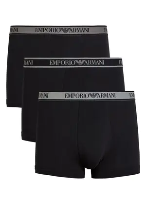 Emporio Armani Logo Stetch-cotton Trunks