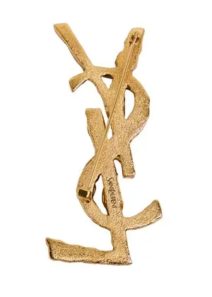 Saint Laurent Cassandre Stone-embellished Brooch